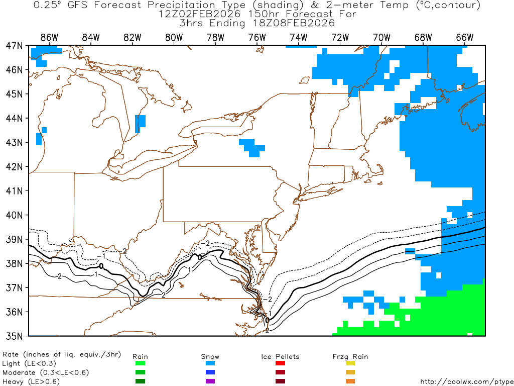 12Z gfs Northeast United States Forecast Precip Type: Animation
