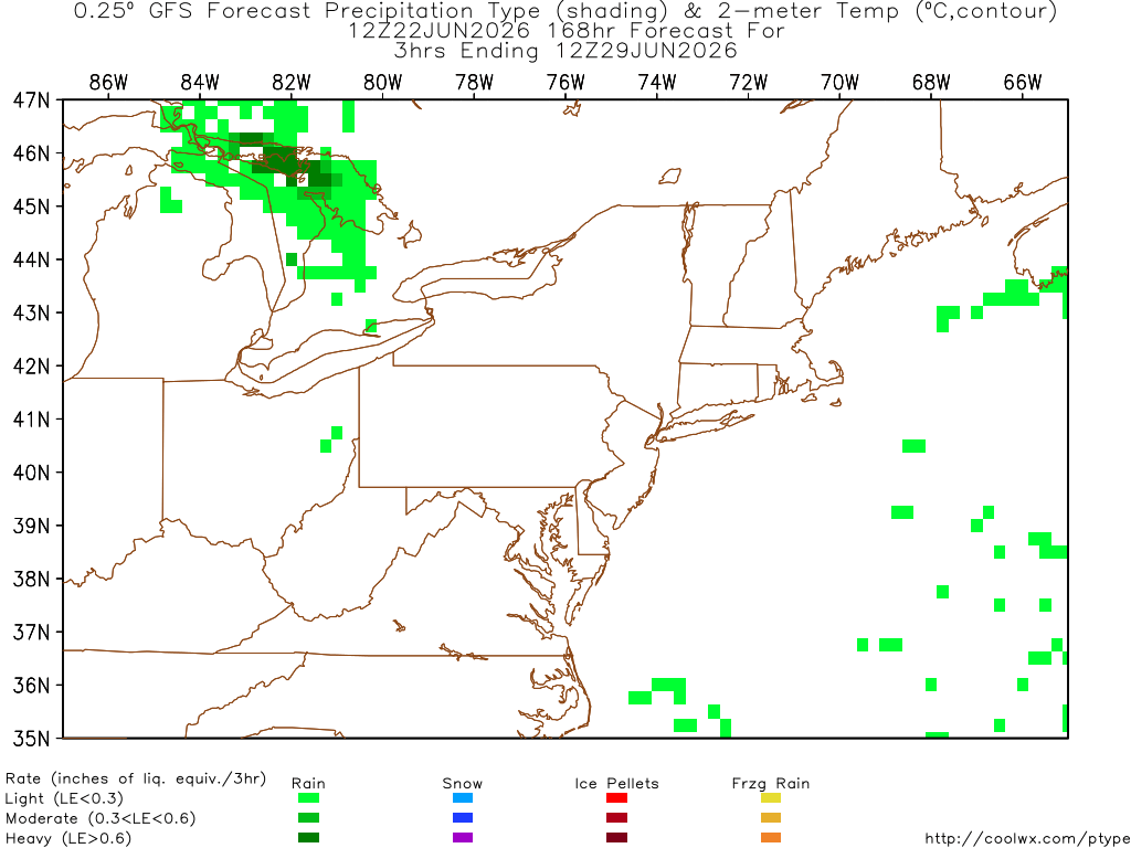 12Z gfs Northeast United States Forecast Precip Type: Animation