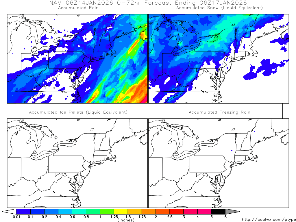06Z nam Northeast United States Forecast Accumulated Precip Type:72hr ...