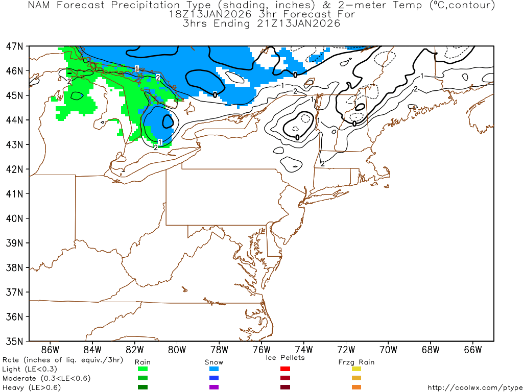 18Z nam Northeast United States Forecast Precip Type:3hr forecast