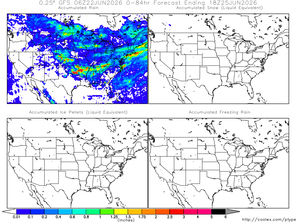 06Z gfs Contiguous United States Forecast Accumulated Precip Type:84hr ...