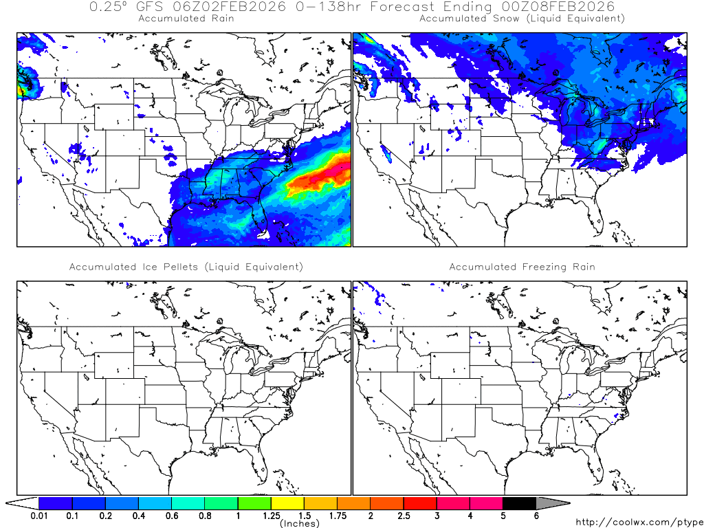 06Z gfs Contiguous United States Forecast Accumulated Precip Type ...