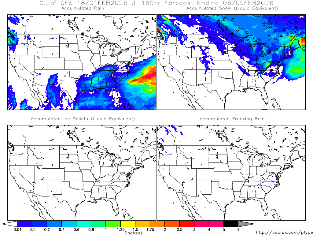 18Z gfs Contiguous United States Forecast Accumulated Precip Type ...