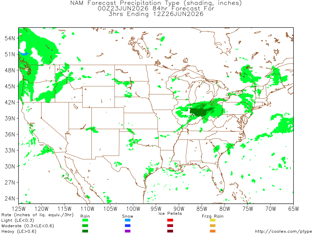 00Z nam Contiguous United States Forecast Precip Type:84hr forecast