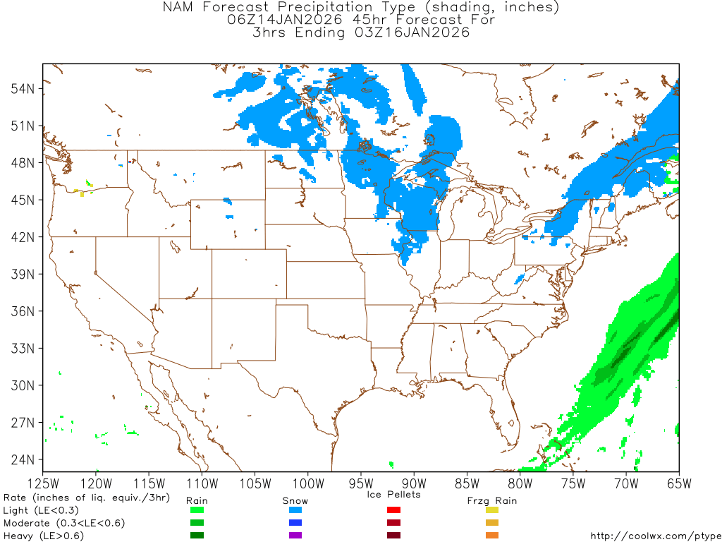 06Z nam Contiguous United States Forecast Precip Type:45hr forecast